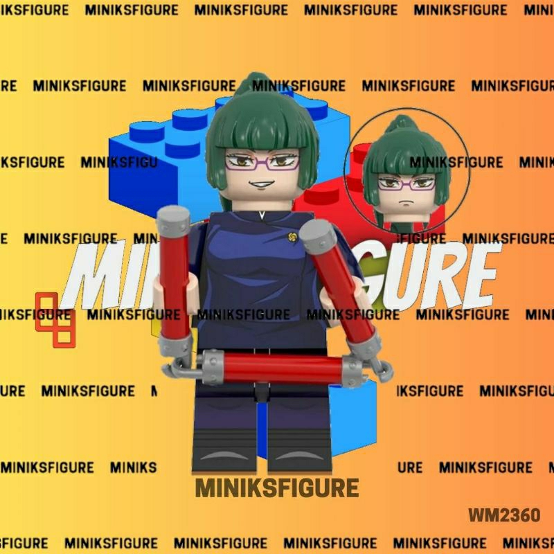 Jual Mainan Balok Susun Figure Mini Zen'in Maki | Zenin Maki | Anime ...