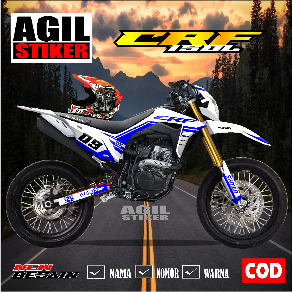 Jual Sticker setiker stiker decal CRF 150 L minimalis Fullbody-Dekal stiker Trail Supermoto 10 ...