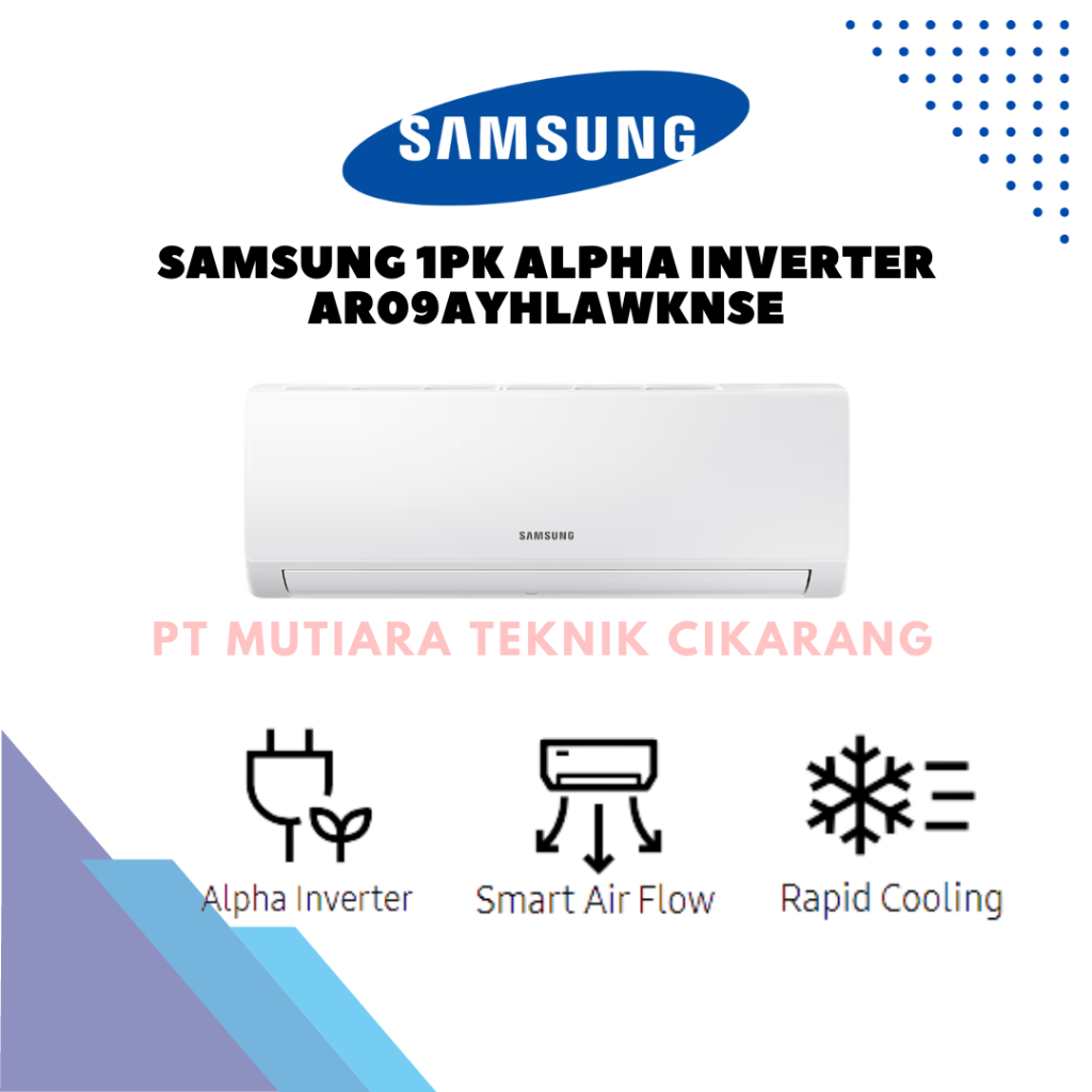 Jual AC SAMSUNG 1PK AR05AYHLAWKNSE R32 ALPHA INVERTER SMART AIRFLOW ...