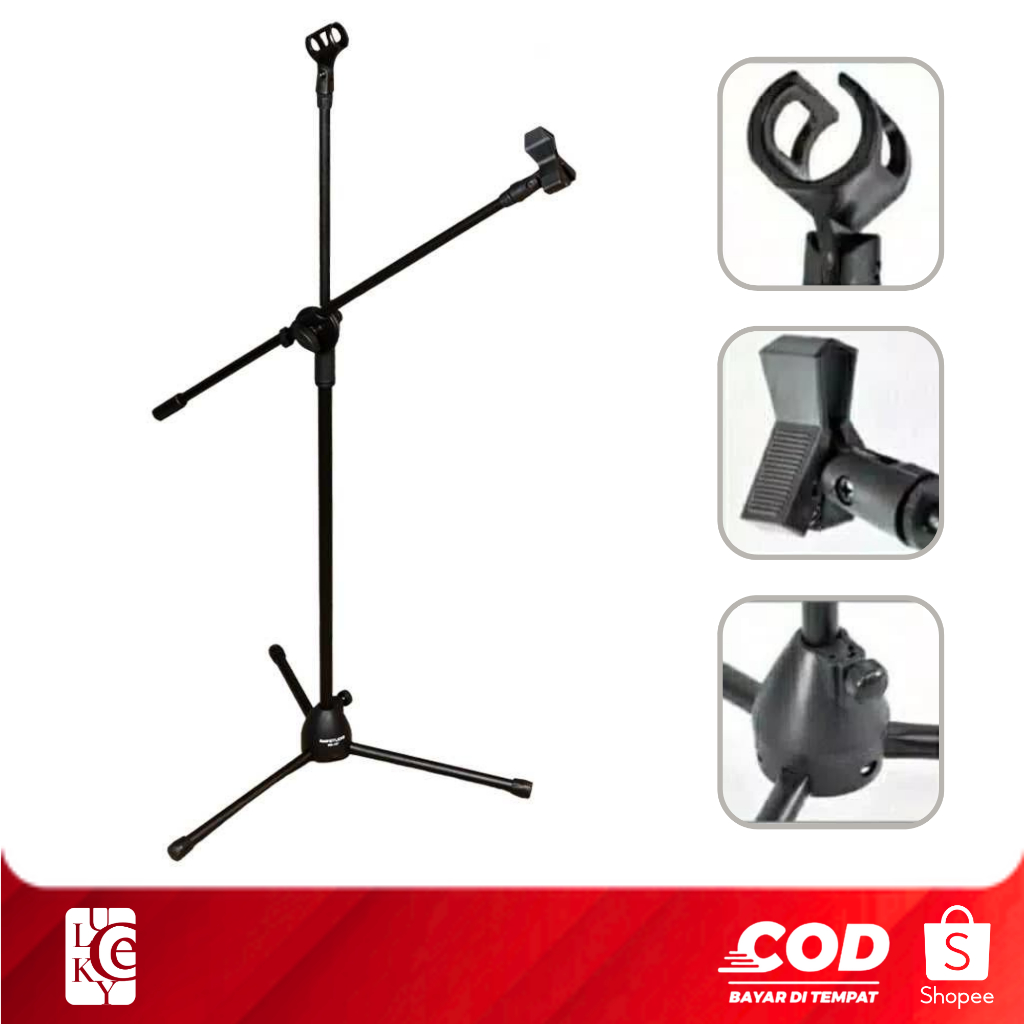 Jual Stand Mic Berdiri Lantai Tiang Pegangan 2in1 Microphone + Holder ...