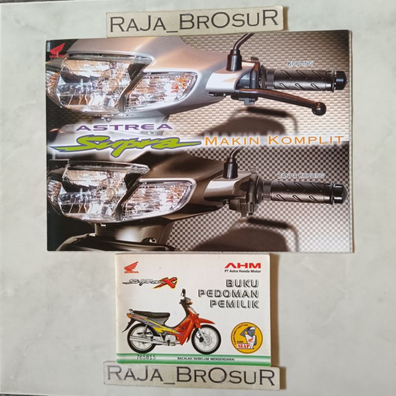 Jual Buku pedoman pemilik/Manual book + Poster brosur katalog leaflet Honda Astrea Supra X/Supra ...