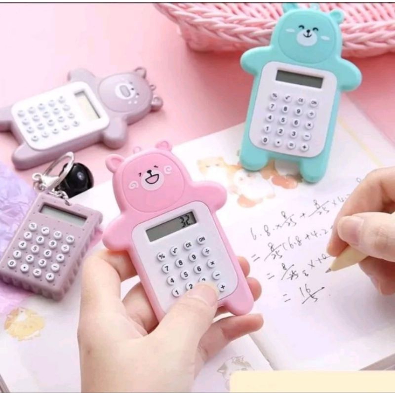 Jual Kalkulator Mini Portable Bear Motif Kalkulator Gantungan Mini ...