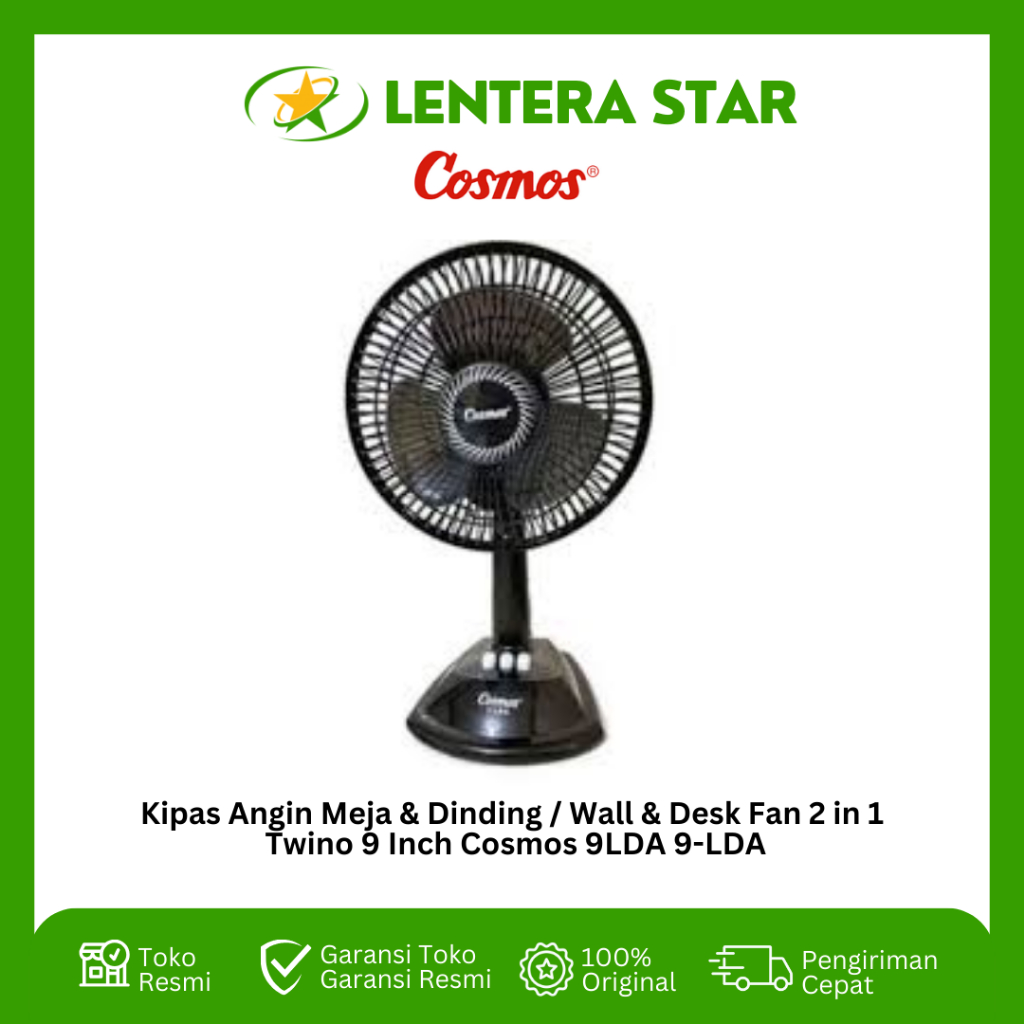 Jual Kipas Angin Meja & Dinding / Wall & Desk Fan 2 in 1 Twino 9 Inch Cosmos 9LDA 9-LDA 9DNA 9 ...