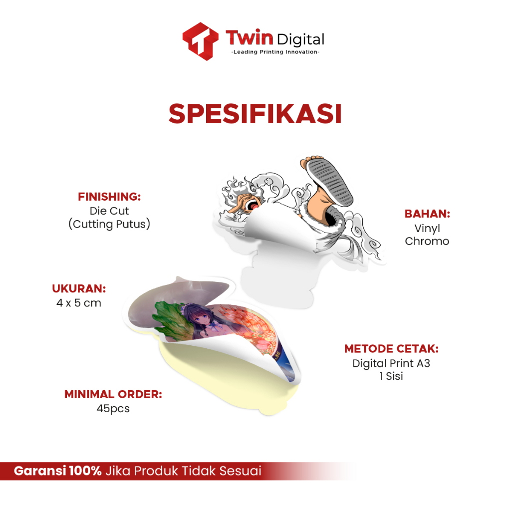 Jual Twindigital Custom Sticker Label Chibi Edisi Anime Gojo Luffy One ...