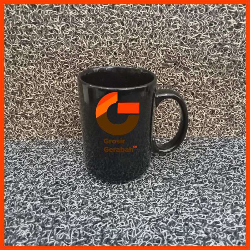Jual mug keramik hitam E-1500 jumbo kilap tiara | Shopee Indonesia