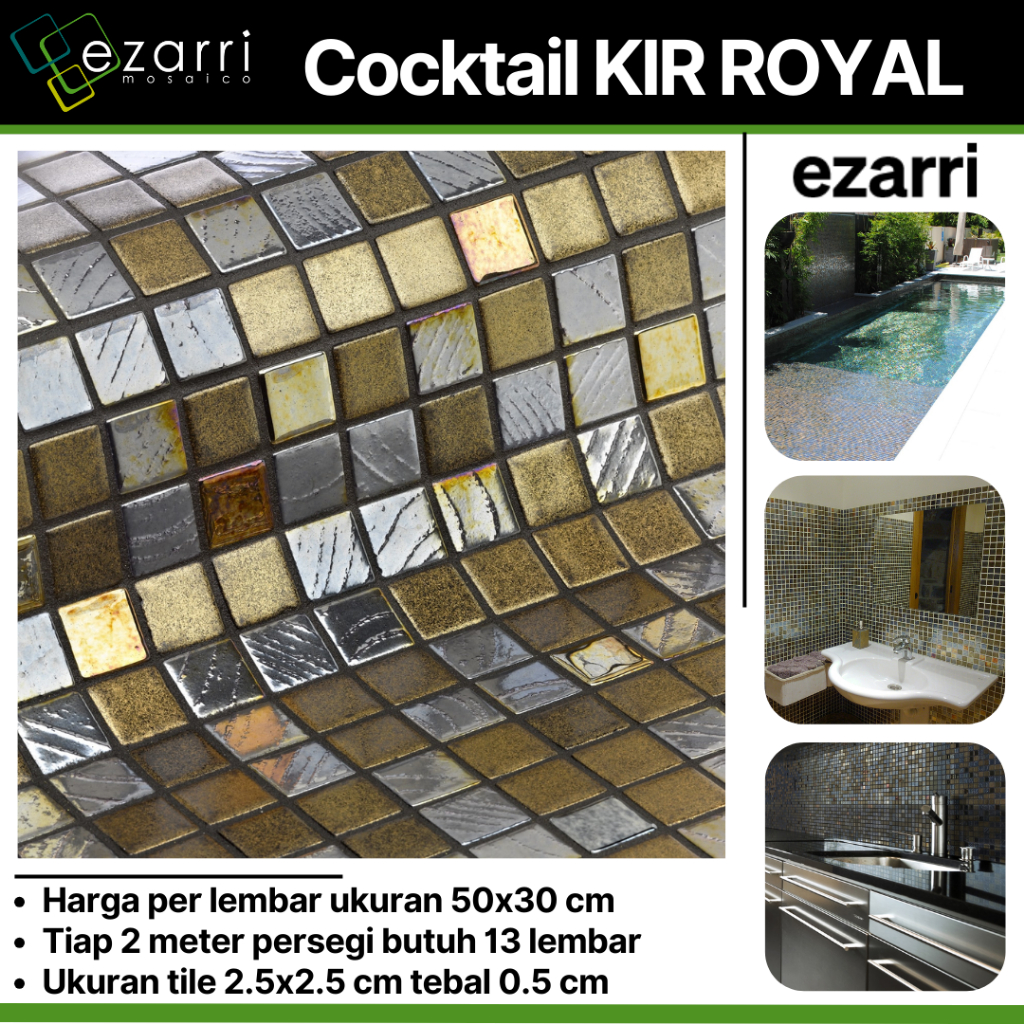 Jual Keramik Mozaik Kolam Renang Mosaic Mosaik Kaca Ezarri Tipe ...