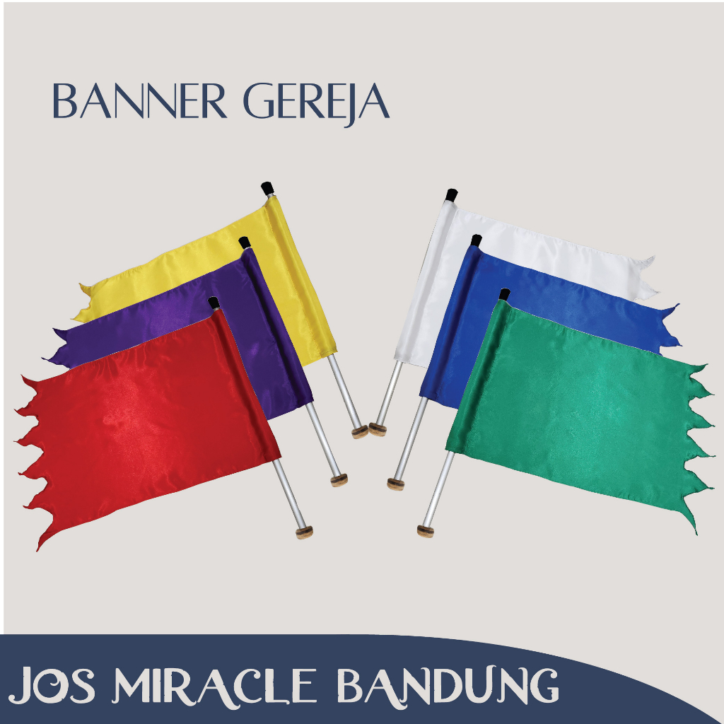 Jual Gereja - New Flag Banner ( Satu Pasang ) Set - Bandul Kayu- Satin ...