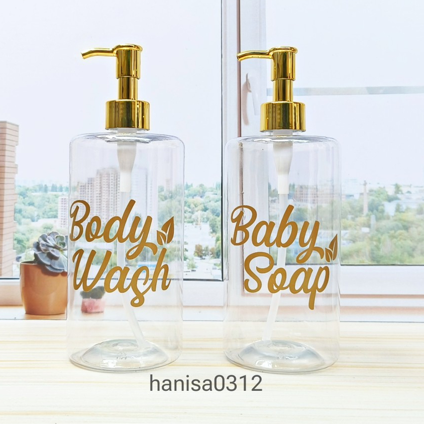 Jual Botol Sabun Cair 500ml Bening / Botol Sabun Aesthetic 500 Ml ...