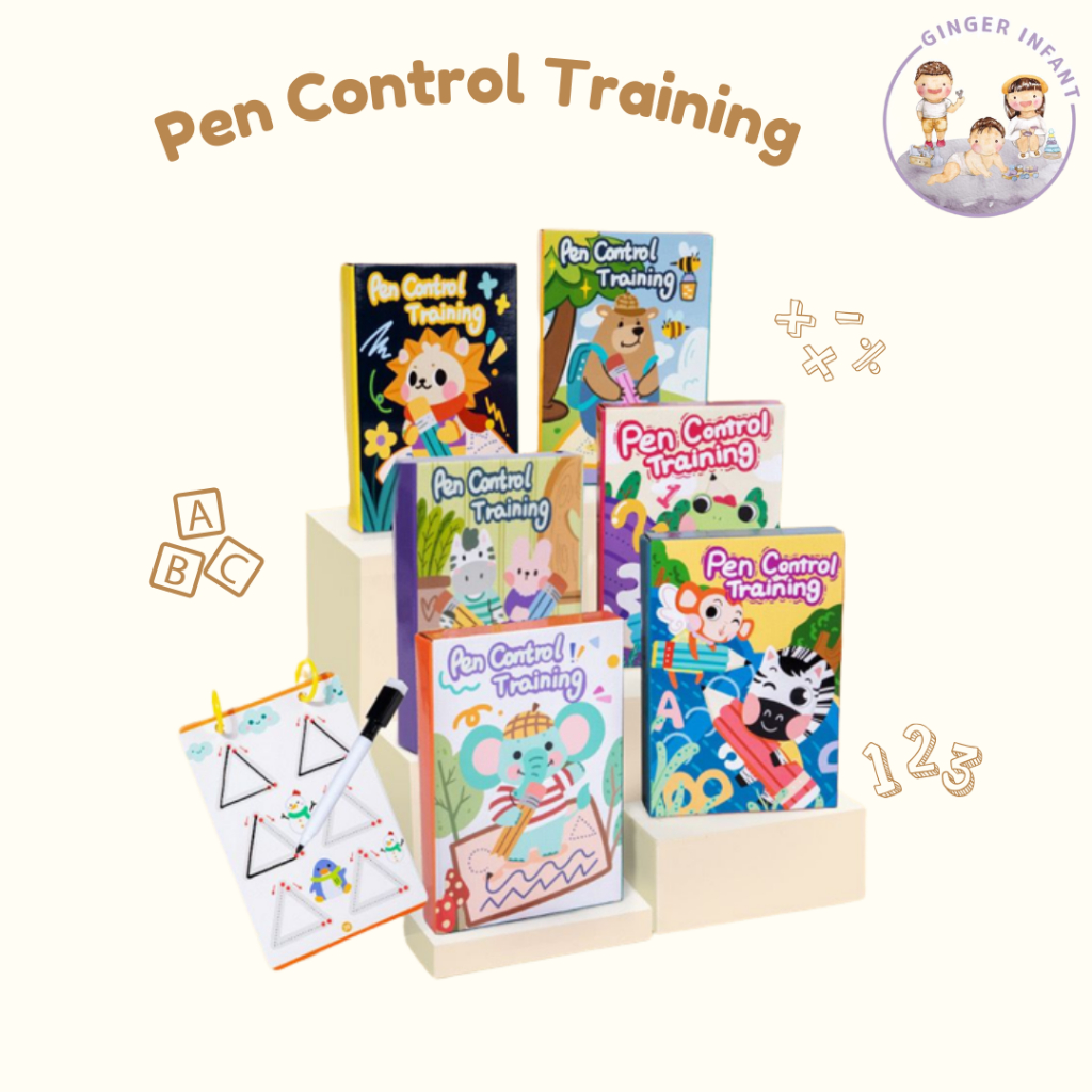 Jual GINGERINFANT Pen Control Training Activity Book wipe and clean ...