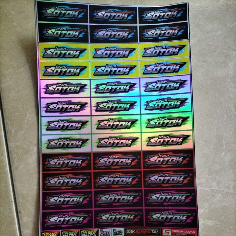 Jual Stiker team sotok 1 lembar Hologram,vynil,cromo | Shopee Indonesia