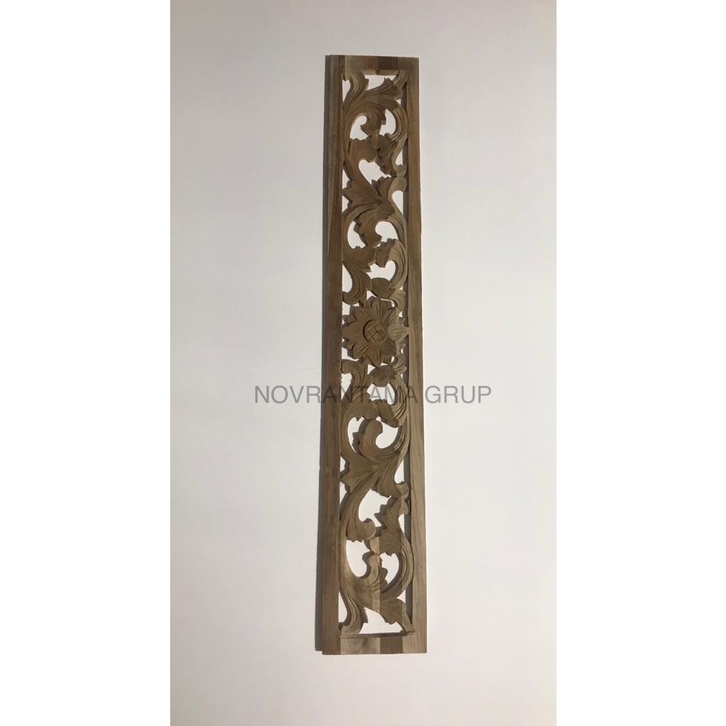 Jual Ukiran tempel kayu jati perhutani 80,5x13cm tebal 1,5cm dekorasi ...
