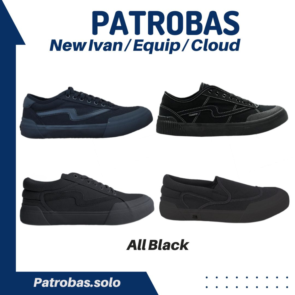 Jual Patrobas New Ivan / Equip / Coud / Slip On All Black Original ...