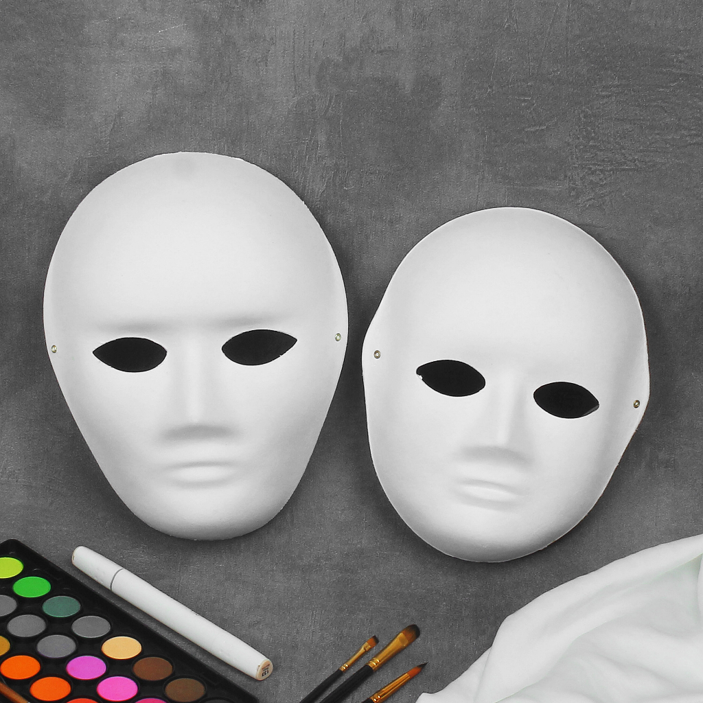 Jual Topeng Lukis Wajah Kertas Polos V-Tec Male Female / Vtec Mask Pria ...