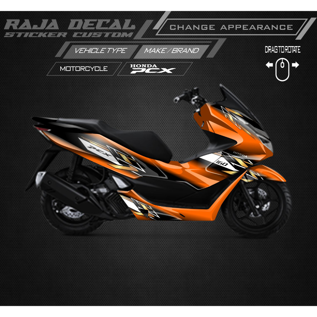 Jual Decal Sticker Honda PCX 160 Fullbody Custom Motif Simple Minimalis ...