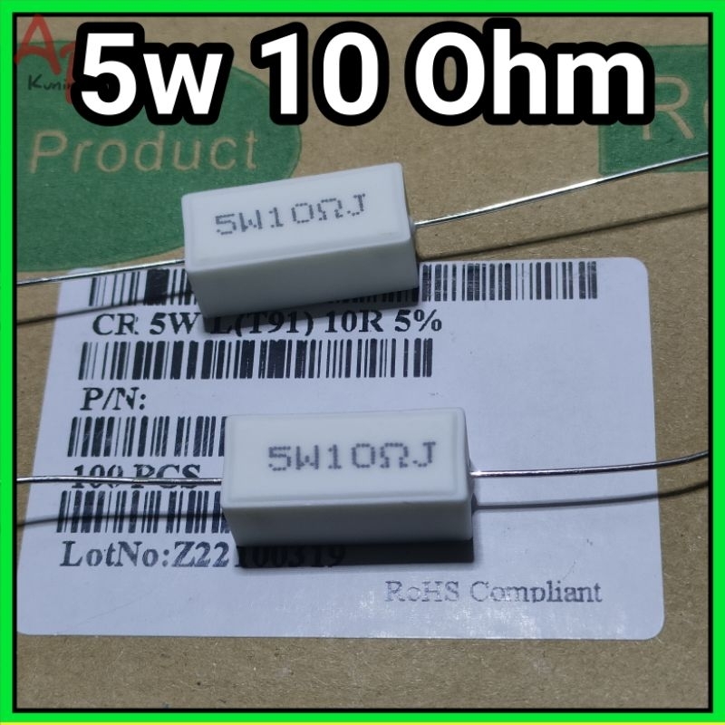 Jual Resistor Taiwan 5W 5Watt 10R 1K5 4K7 6K8 10K 5 watt | Shopee Indonesia