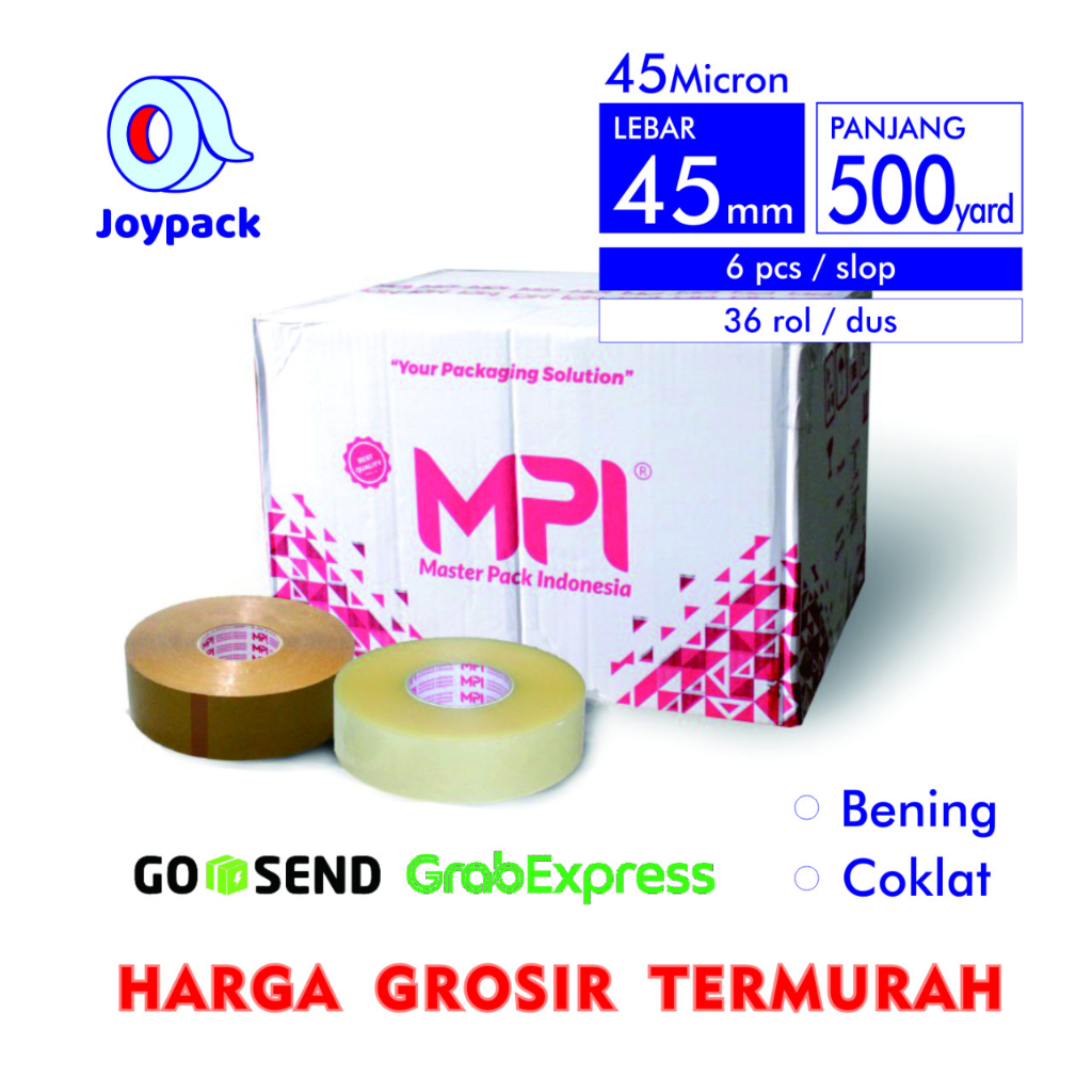 Jual Lakban 2 Inch MPI Kartonan Bening Coklat Plakban 45 Micron ...