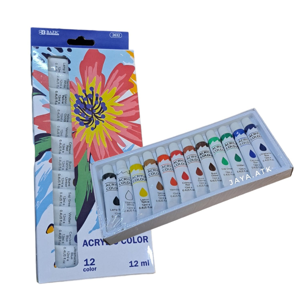 Jual CAT ACRYLIC KANVAS 12 WARNA 12ML CAT WARNA AKRILIK ACRYLIC COLOUR ...
