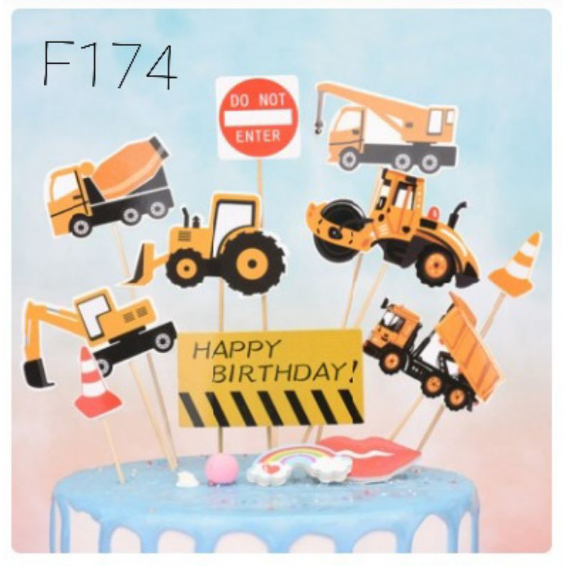 Jual Topper konstruksi, Hiasan Kue Proyek jalan,Truk Beko, Traktor ...