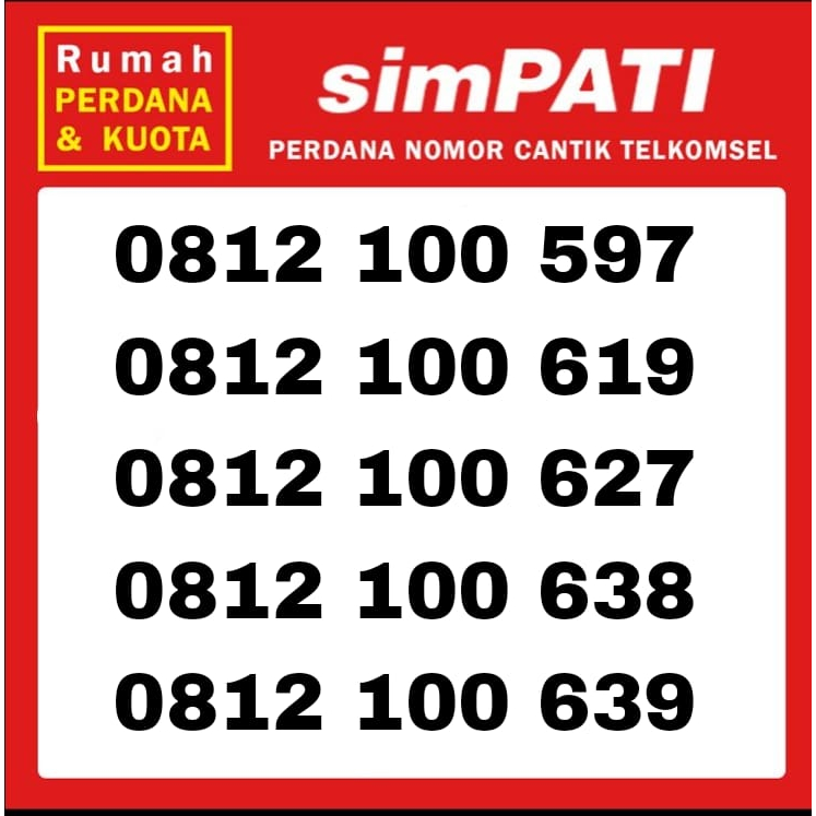 Jual Perdana nomor cantik Telkomsel Simpati 0812 100 597 - 17 8884 10 DIGIT | Shopee Indonesia