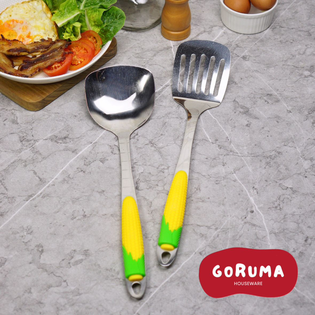 Jual GORUMA - Spatula Gagang Motif Jagung Stainless Steel/Sutil Masak ...