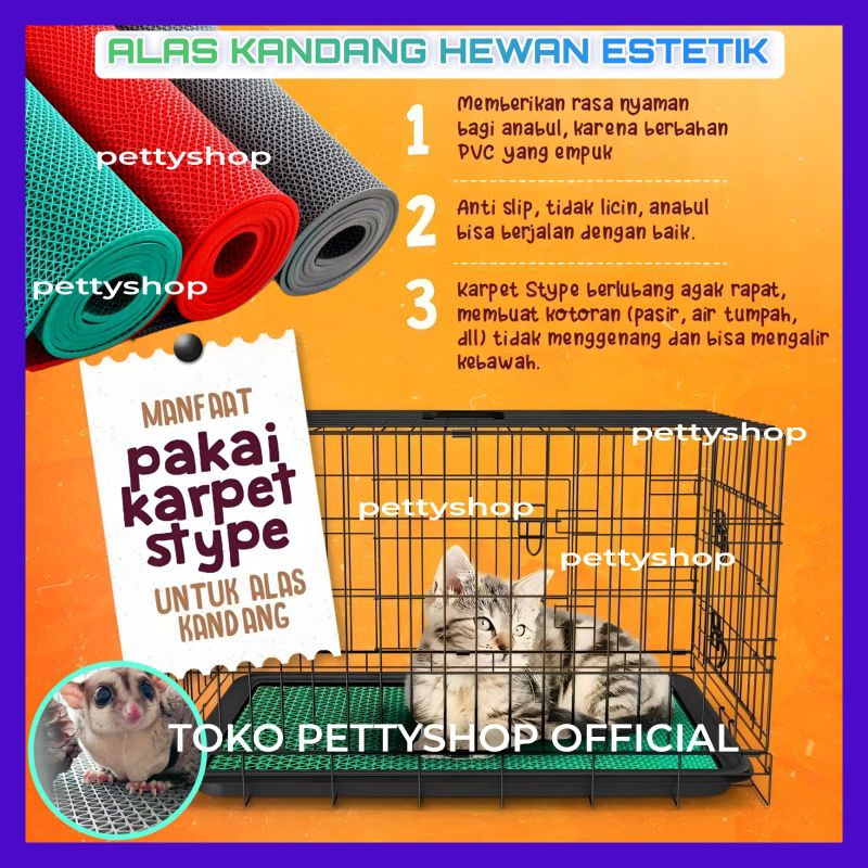 Jual ALAS KANDANG HEWAN KARPET JARING - KUCING - ANJING - REPTIL ...