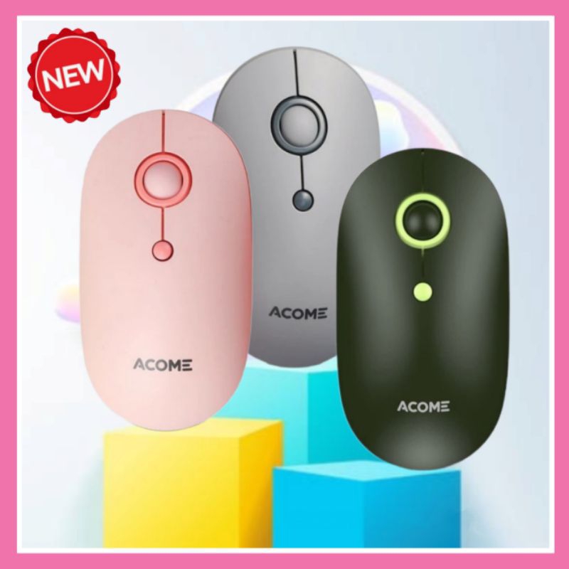 Jual Acome Mouse Fashion Color Wireless Silent Klik Ergonomic AM300 ...