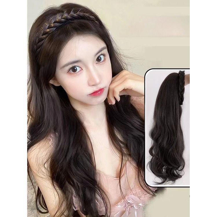 Jual Wig bando kepang lurus curly | Shopee Indonesia