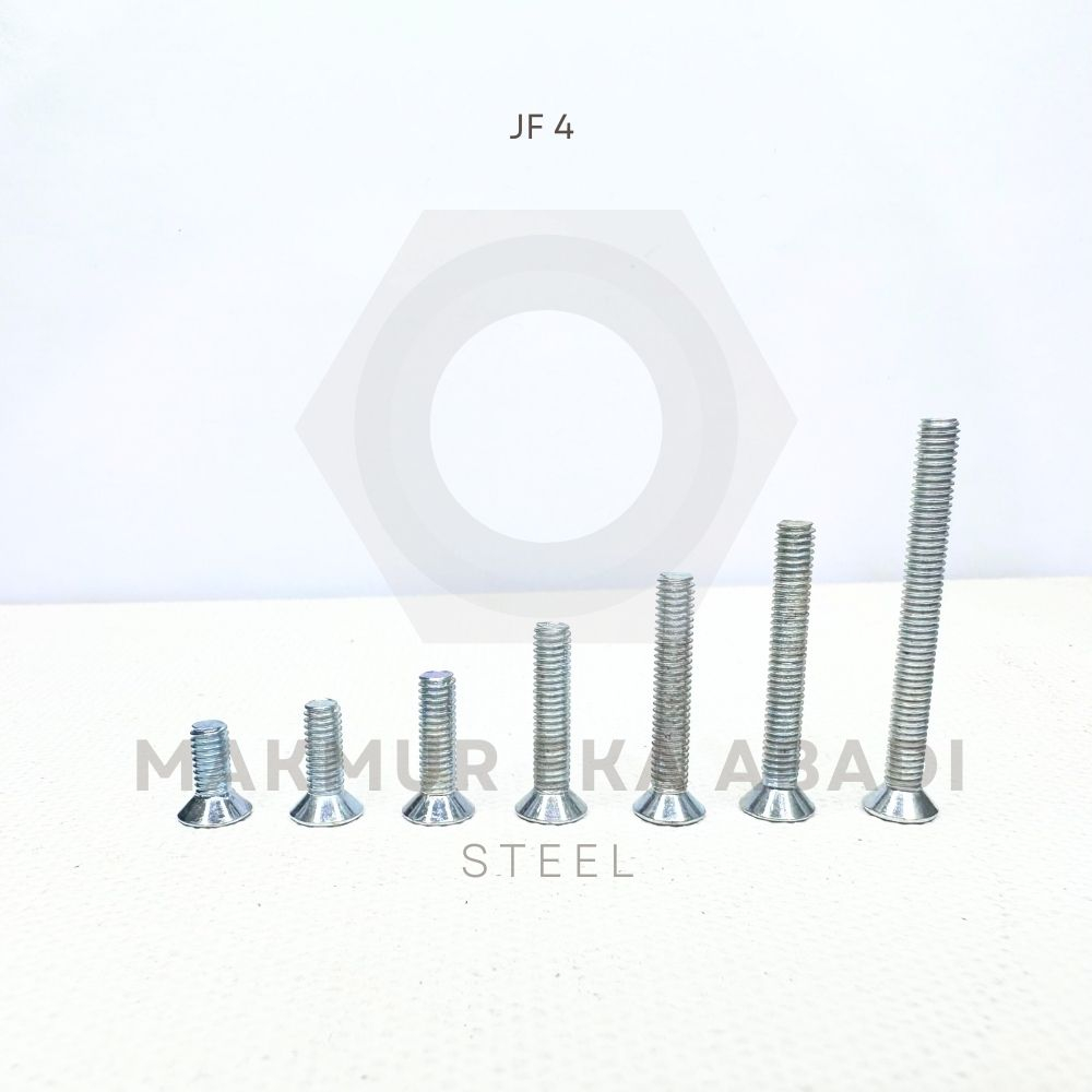 Jual Baut Kepala Datar JF M4 Obeng Plus | Shopee Indonesia