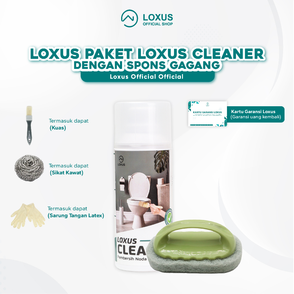 Jual Loxus Paket Loxus Cleaner Dengan Spons Gagang | Shopee Indonesia