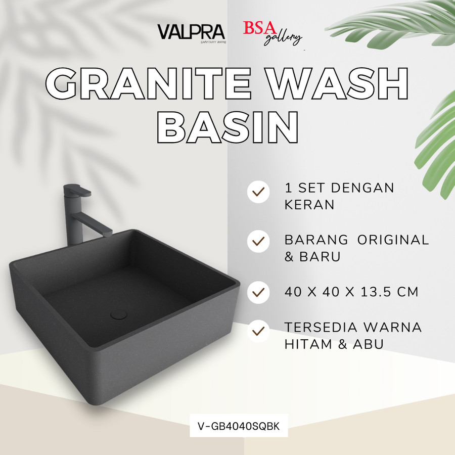 Jual WASTAFEL MEJA KOTAK HITAM VALPRA / WASHTAFEL GRANIT SET LENGKAP ...