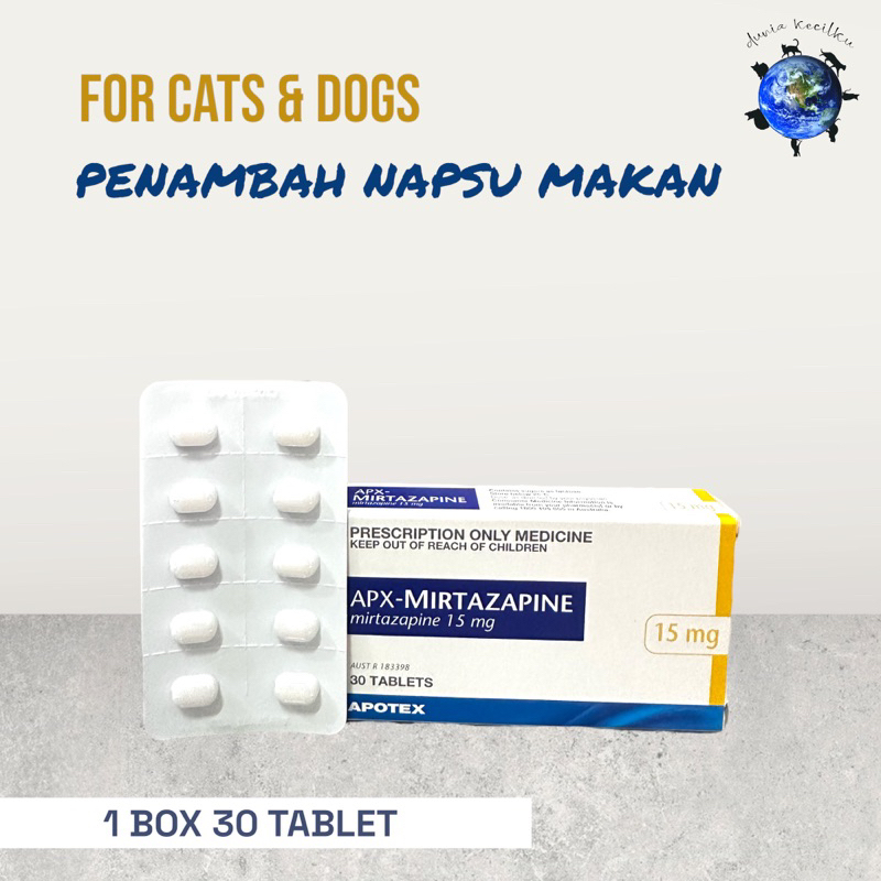 Jual APX - Mirtazapin 15 Mg Tablet Penambah Napsu Makan Kucing Anjing ...