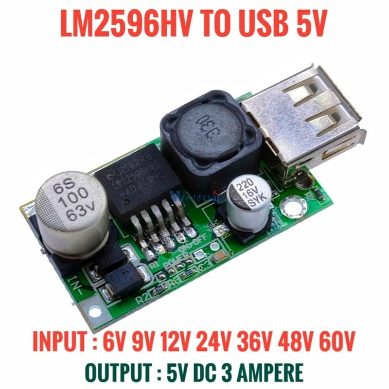 Jual LM2596HVS LM2596HV High Voltage DC Step down 5-60V to USB Port 5V DC 3A | Shopee Indonesia