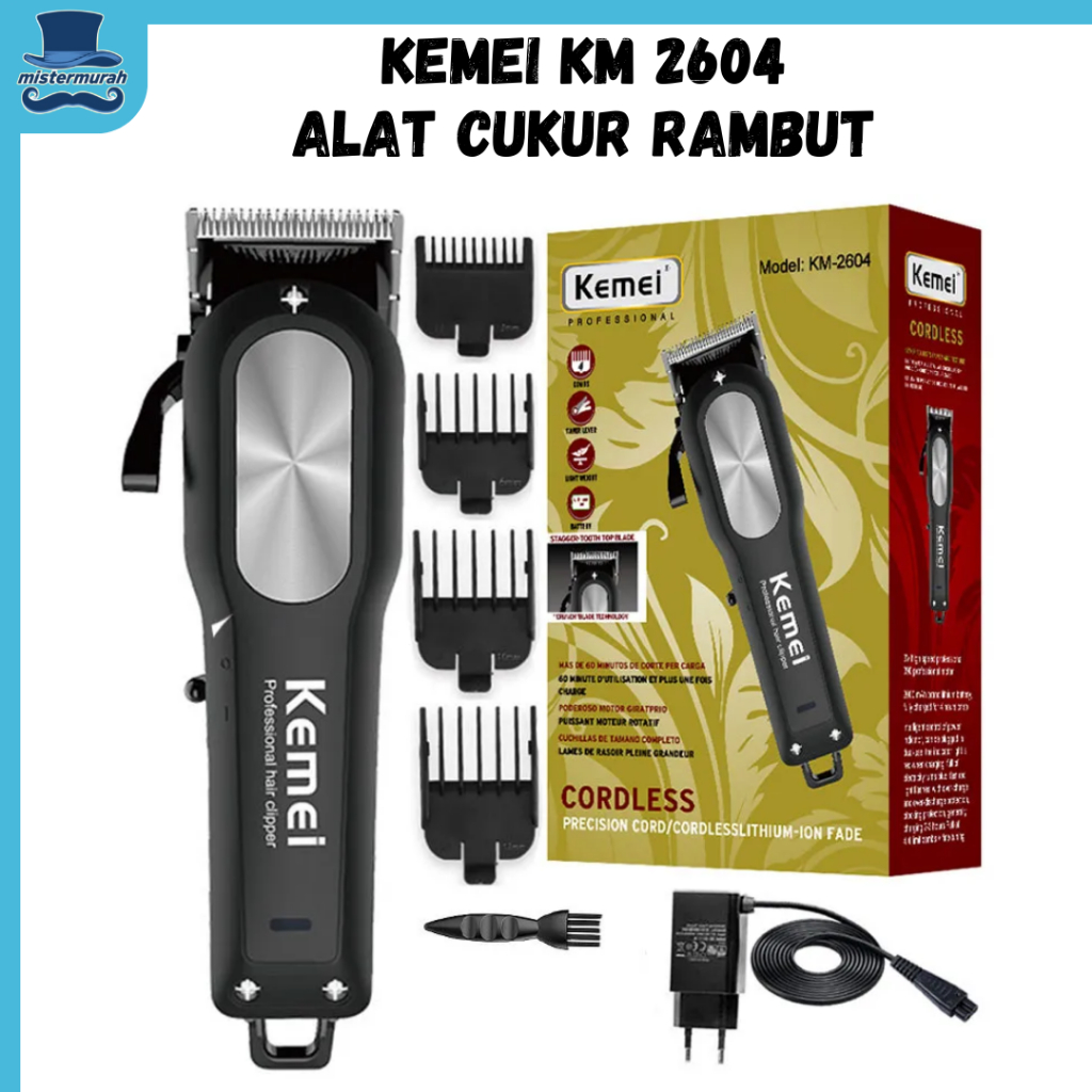 Jual Kemei 2604 Hair Clipper Mesin Alat Cukur Rambut Elektrik KM 2604 | Shopee Indonesia