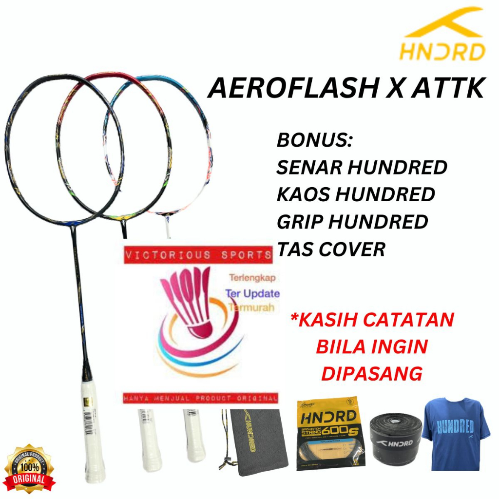 Jual RAKET BADMINTON HUNDRED AEROFLASH X ATTK AEROFLSAHX ATTK ORIGINAL ...