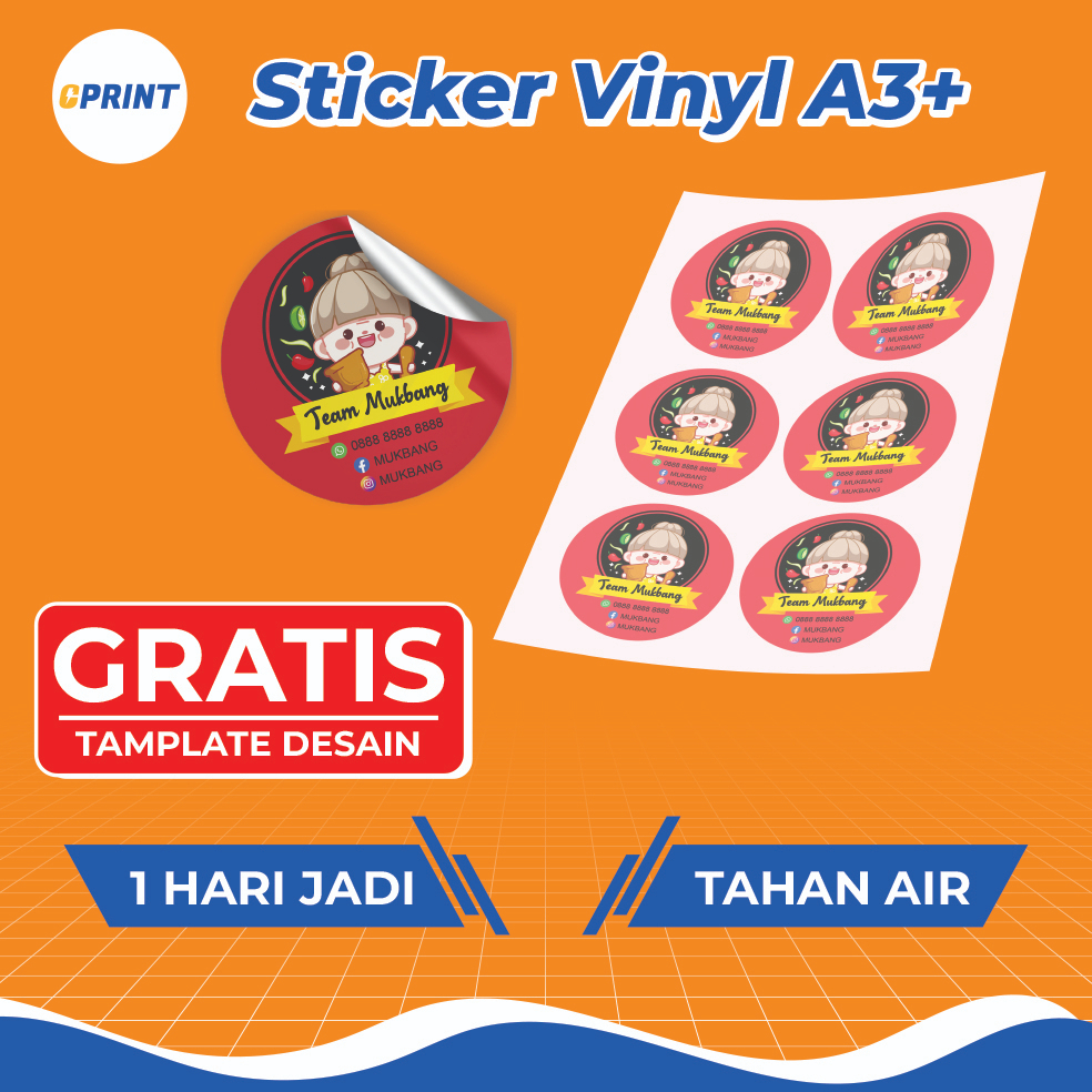 Jual Cetak Stiker Vinyl A3+ / Kiss cut / LEMBARAN CUSTOM | Shopee Indonesia