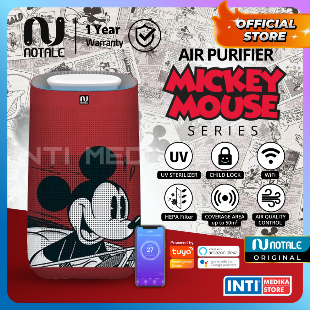 Jual NOTALE - Air Purifier HEPA 13 RED DISNEY | Pembersih Polusi Udara ...
