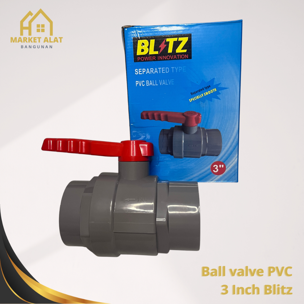 Jual Ball valve PVC 3 Inch Blitz / Ballvalve / Stop Kran Keran 3" Inci | Shopee Indonesia