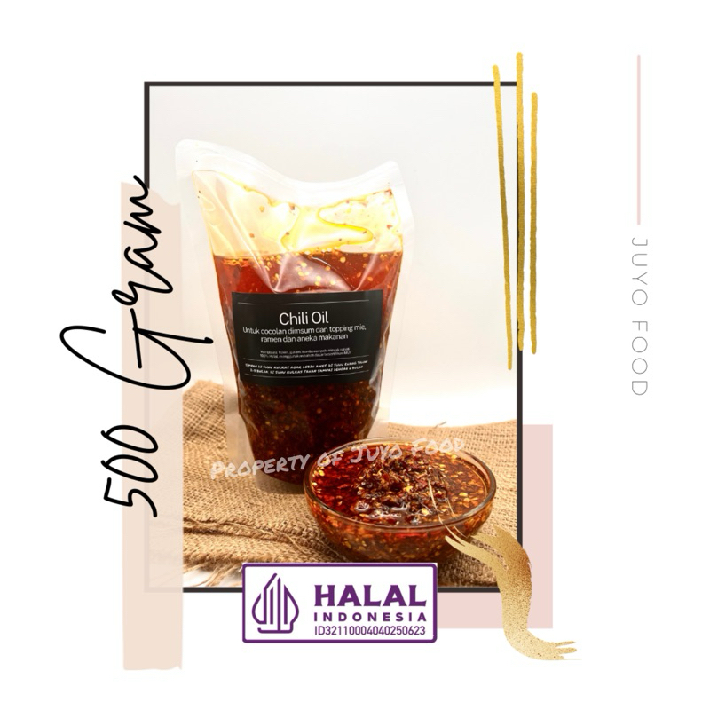 Jual HALAL MUI MINYAK CABAI 500 GRAM CHILI OIL Murah Hemat baso aci ...