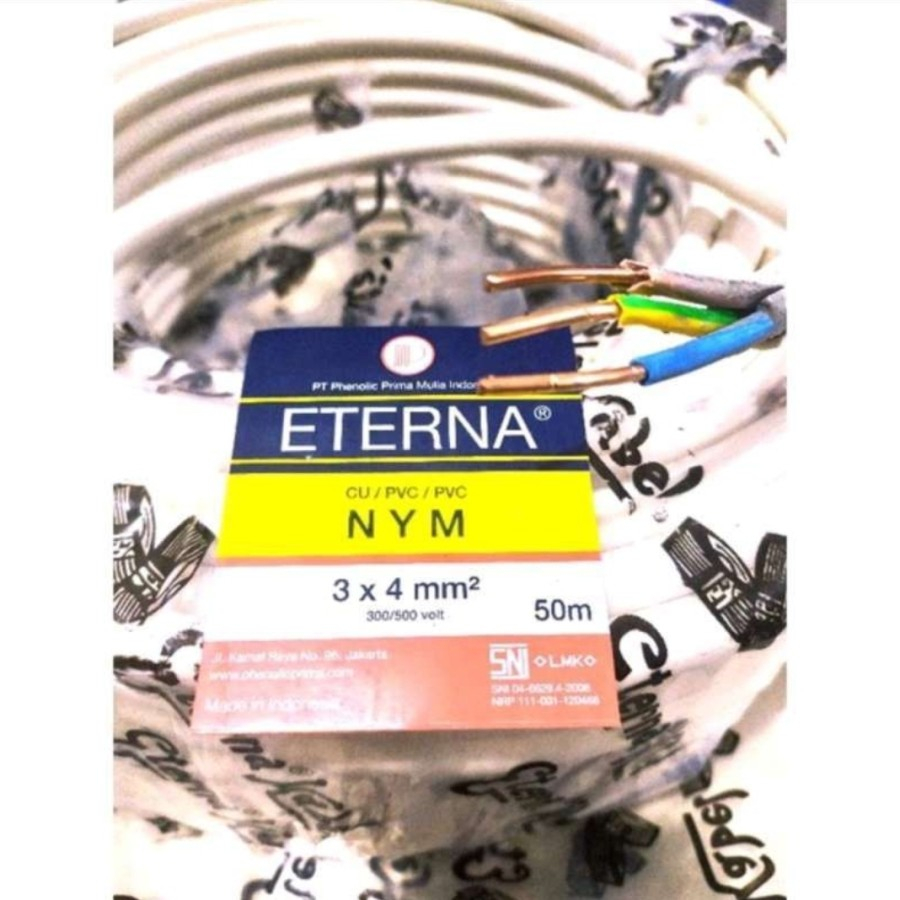 Jual Kabel Listrik Tufur Kawat ETERNA NYM 3X4 Isi 3 Kawat 4mm 50 Meter ...
