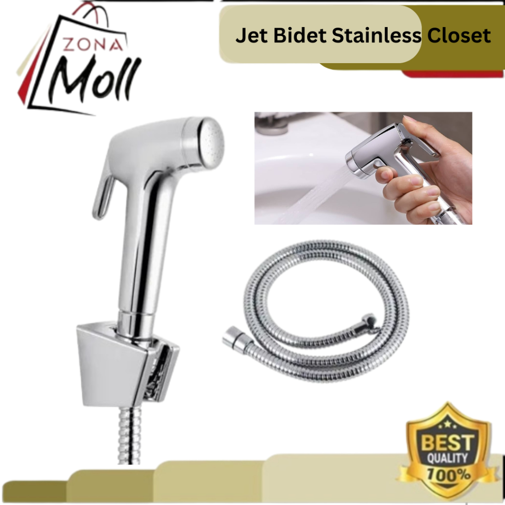 Jual Kepala + Selang Jet Bidet Shower Stainless Steel Kloset Semprotan ...