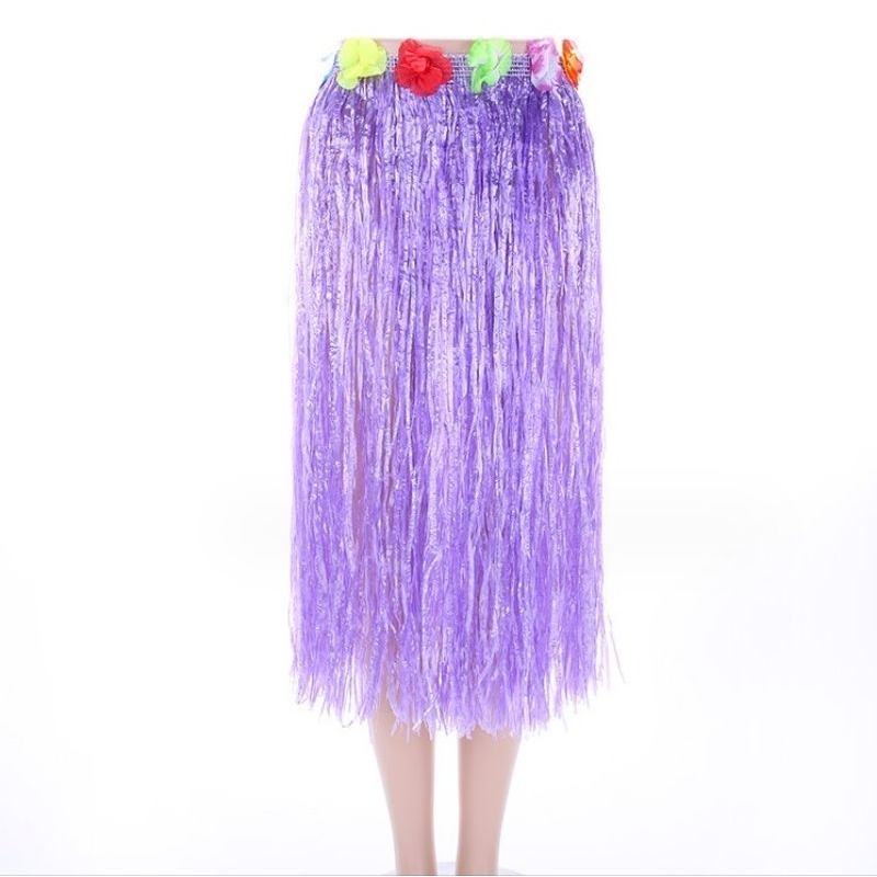 Jual rok hawai rumbai warna warni plastik tali rafia 30 cm, 40 cm, 60 ...