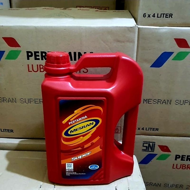 Jual OLI MESRAN SUPER 4 LITER SAE 20W-50 (PER DUS ISI 6X4L) | Shopee ...