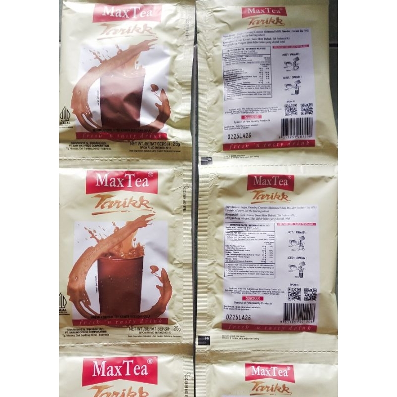 Jual Max Tea Tarik Teh tarik Minuman serbuk teh krimer susu dan gula ...
