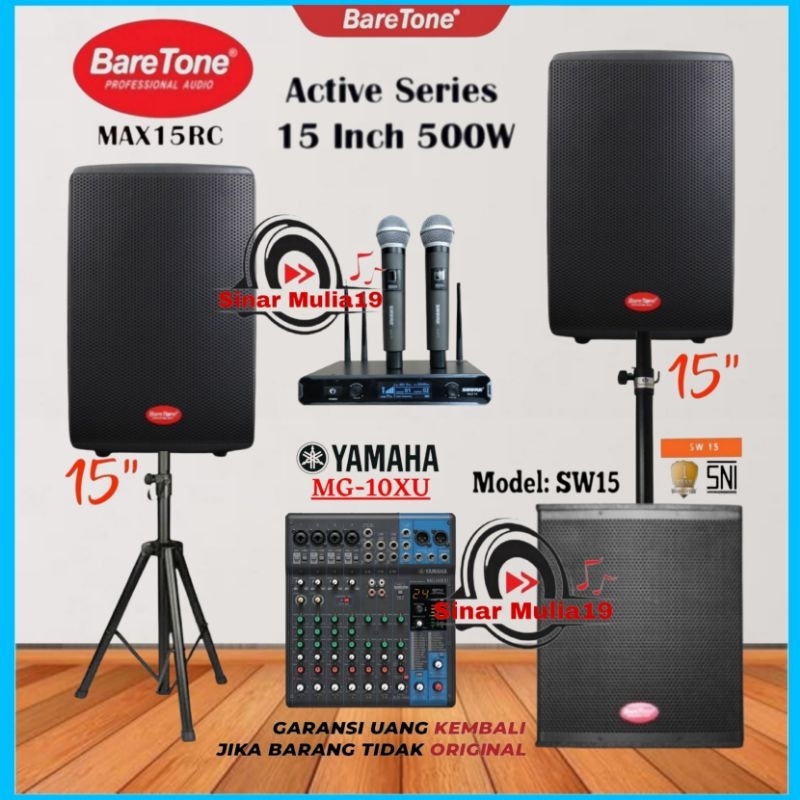 Jual Paket Sound System Speaker 15 Inch Aktif BareTone MAX15RC ...