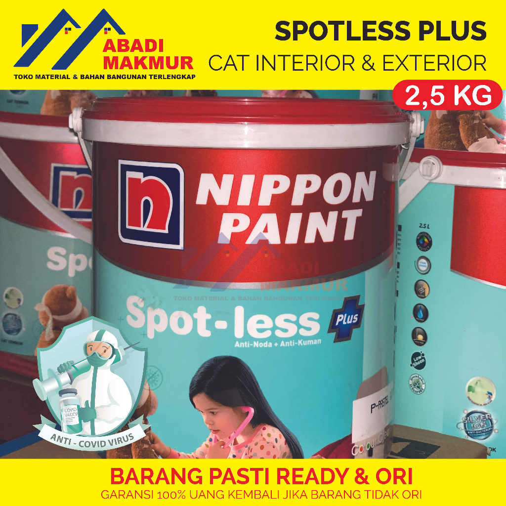 Jual Nippon Cat Spotless Plus Anti-Noda Anti-Bakteri 2,5 L Brilliant ...