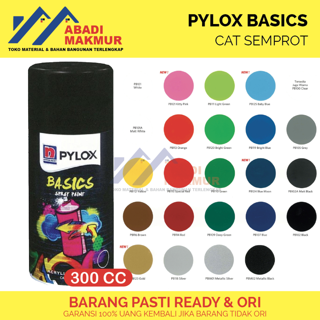 Jual Pylox Basics Cat Semprot Spray Nippon Paint Basics Pyloc Pilox Pilox | Shopee Indonesia