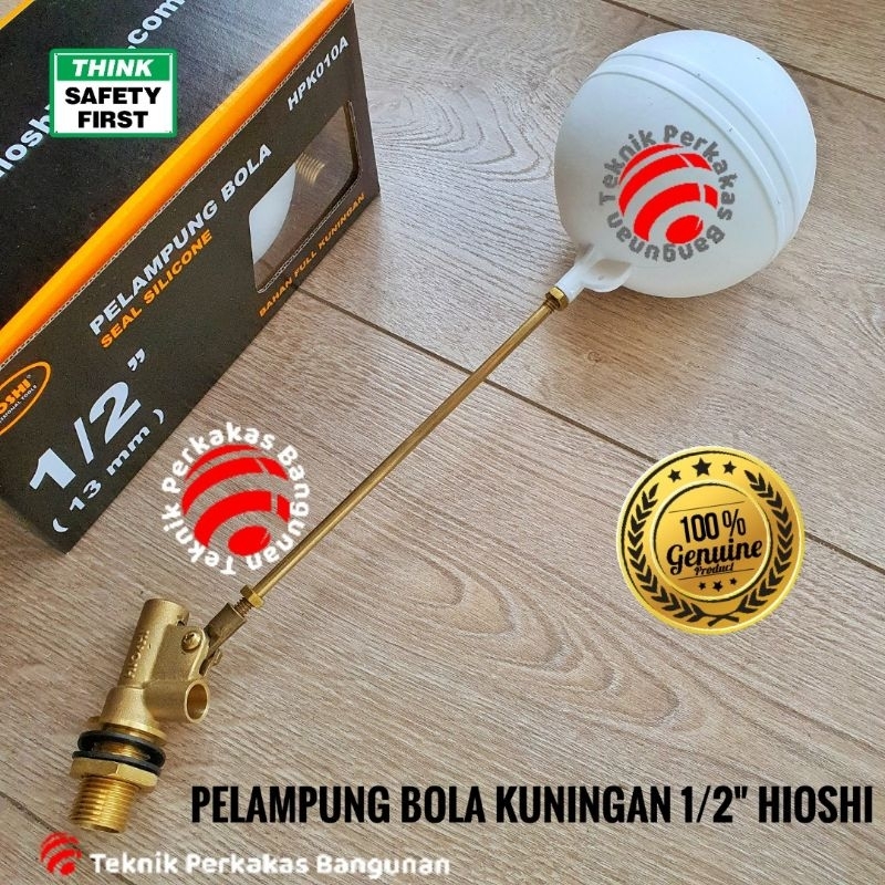 Jual Pelampung air bola kuningan toren bak air tandon/ floating valve ball tap HIOSHI 1/2" - 3/4 ...