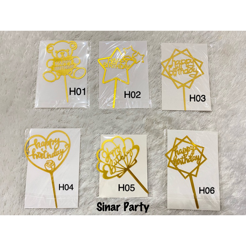 Jual Hiasan Kue/Topper Cake HBD Warna Gold | Shopee Indonesia