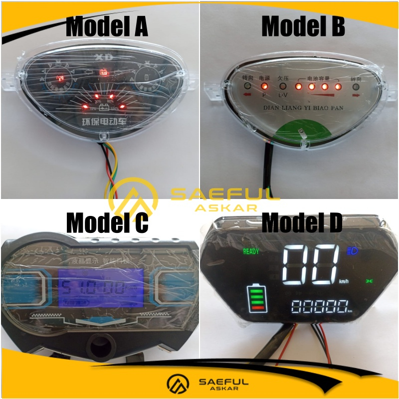 Jual Indikator Display Speedometer Sepeda Listrik Motor Listrik 48v 60v ...