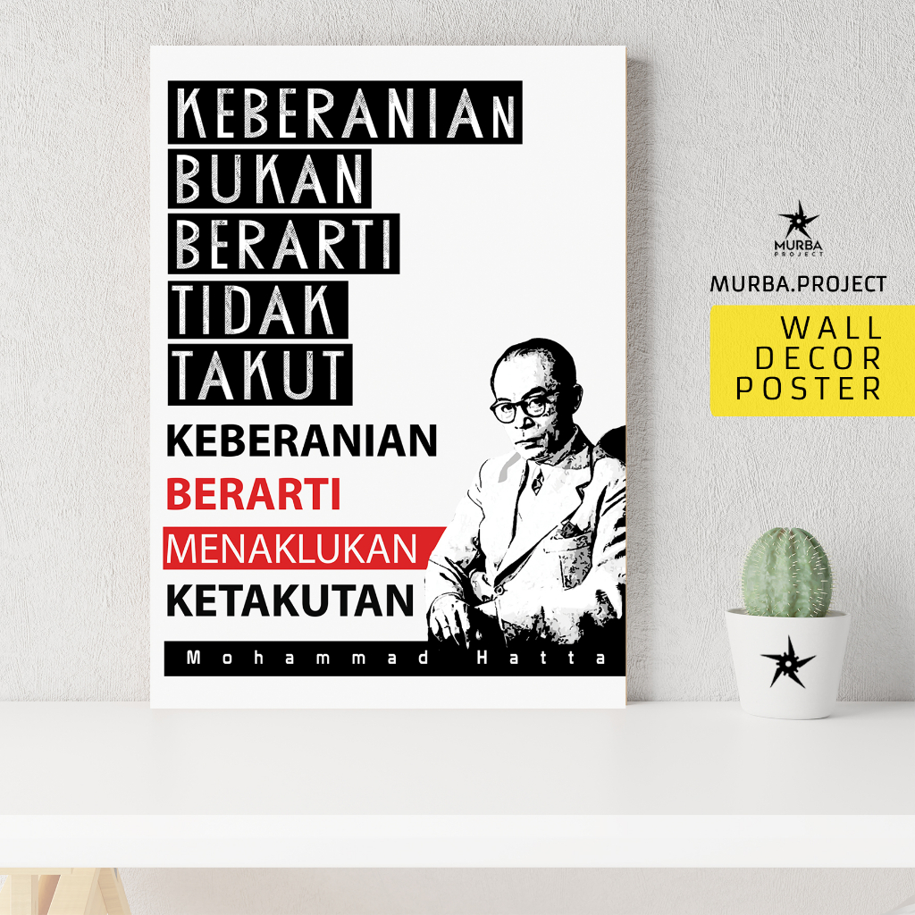 Jual Hiasan DInding Quotes Tokoh Bung Hatta | Wall Decor Poster Kata ...